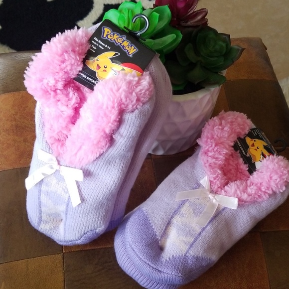 Pokemon | Accessories | Pokemon Warm Mew Slipper Socks New | Poshmark